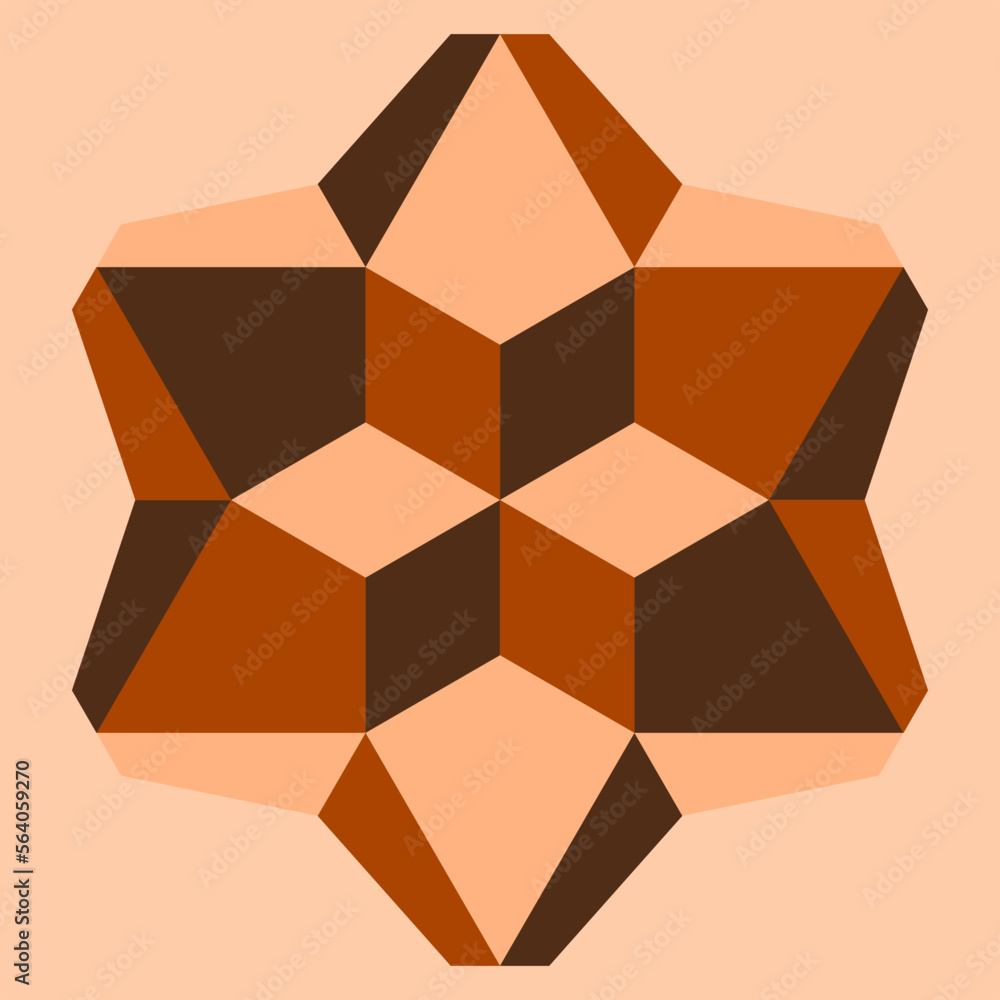 Vector graphic of a patchwork design in neutral colours. It is based on ...