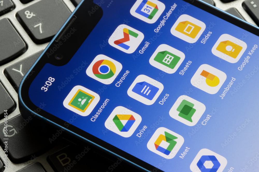 Portland, OR, USA - Jan 22, 2023: Assorted apps included in Google ...