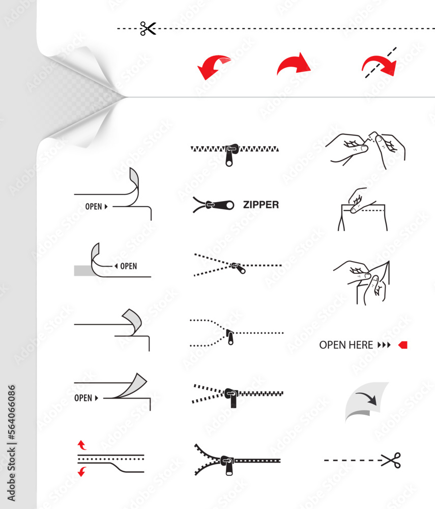 Packaging instruction icons set. Vector illustration isolated. Set for ...