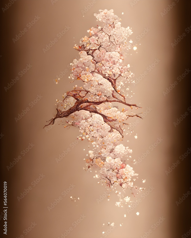 sakura seamless pattern moon light starlight realistic high resolution ...