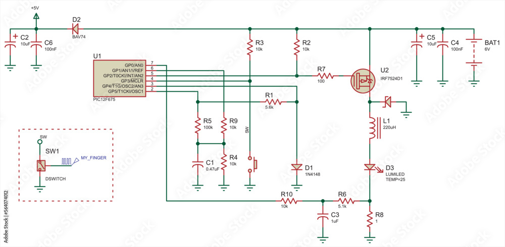 Schematic diagram of electronic device. Vector drawing electrical ...