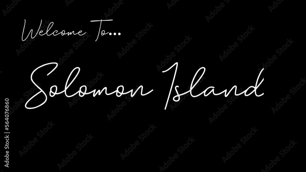 Welcome to solomon islands word in black background. Animated welcome ...