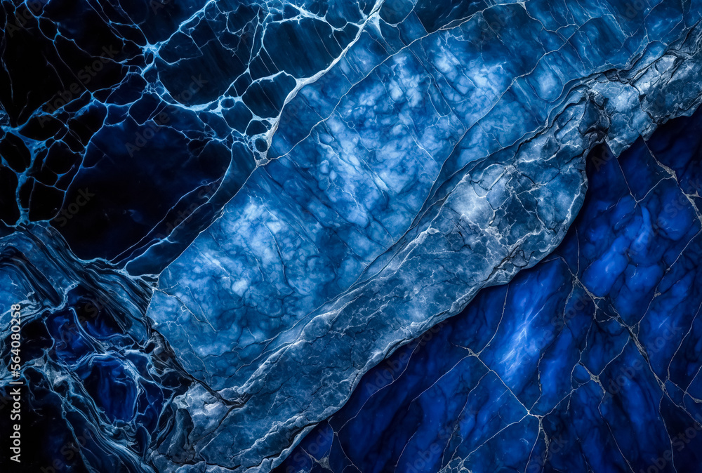Luxury blue Marble texture background. Panoramic Marbling texture ...