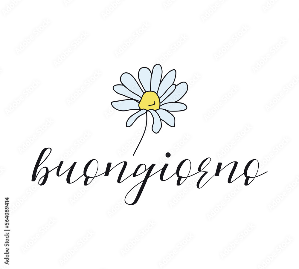 Buongiorno. Lettering. Translation from Italian - Good morning. Modern ...