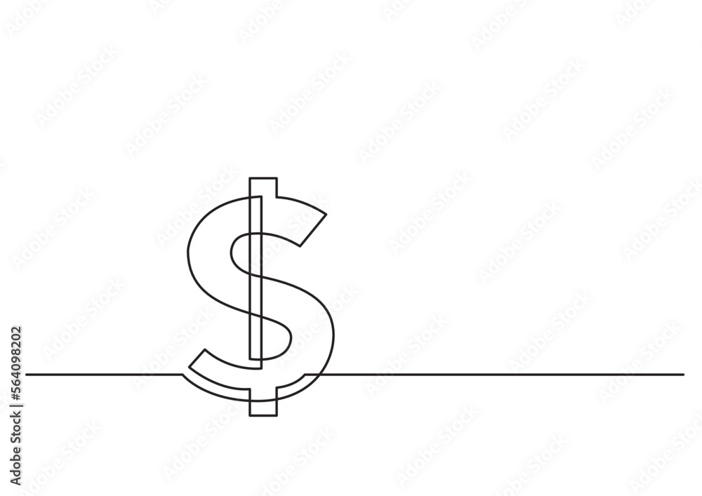 continuous line drawing vector illustration with FULLY EDITABLE STROKE ...