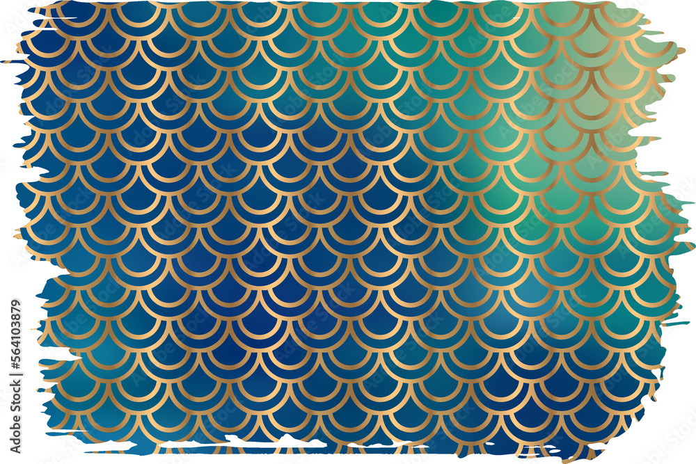 Brush background with dark green gradient mermaid scales pattern Stock ...