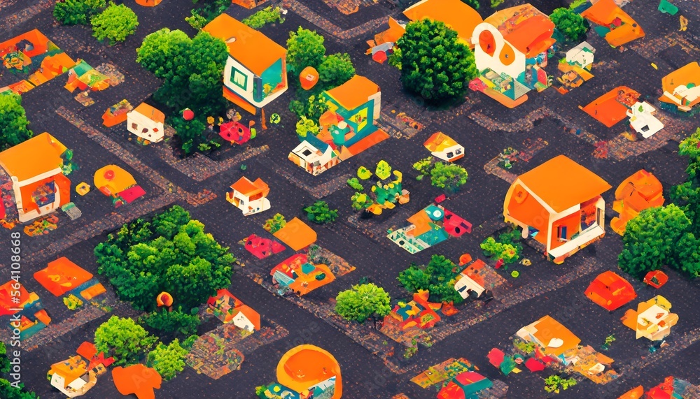 pixel art aerial view 2d cute village retro nintendo animal crossing ...