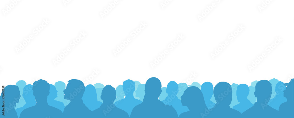 Silhouetted crowd ( audience, fans ) illustration / png, no background ...
