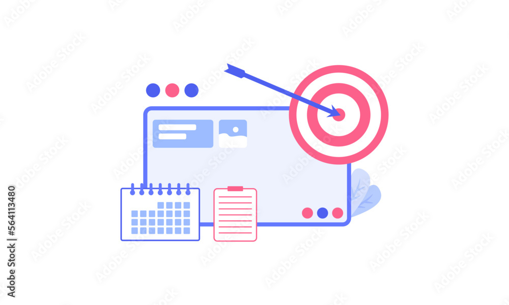 Business management illustration set. planning work tasks, managing ...