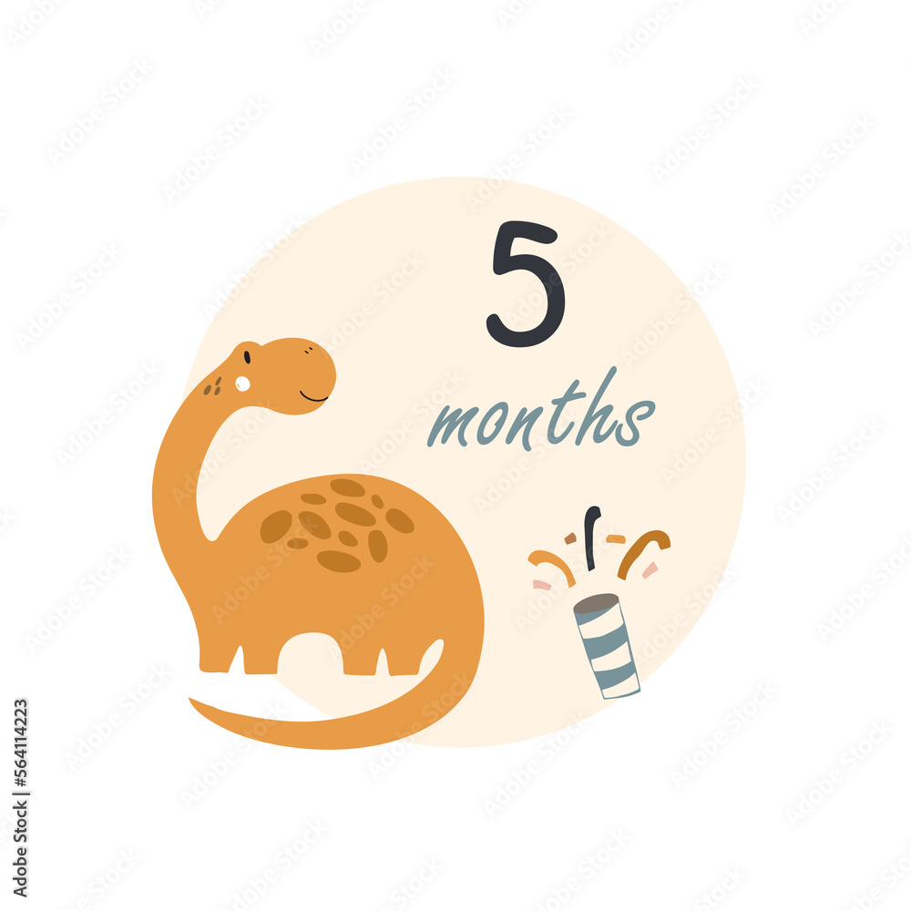 5 five months Baby month anniversary card metrics. Baby shower print ...