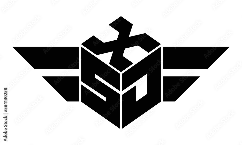 XSD three letter gaming logo in polygon cube shape logo design vector ...