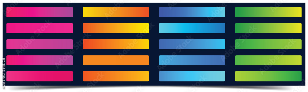 Bundle set of vector colorful Screen gradients. Bright vibrant ...