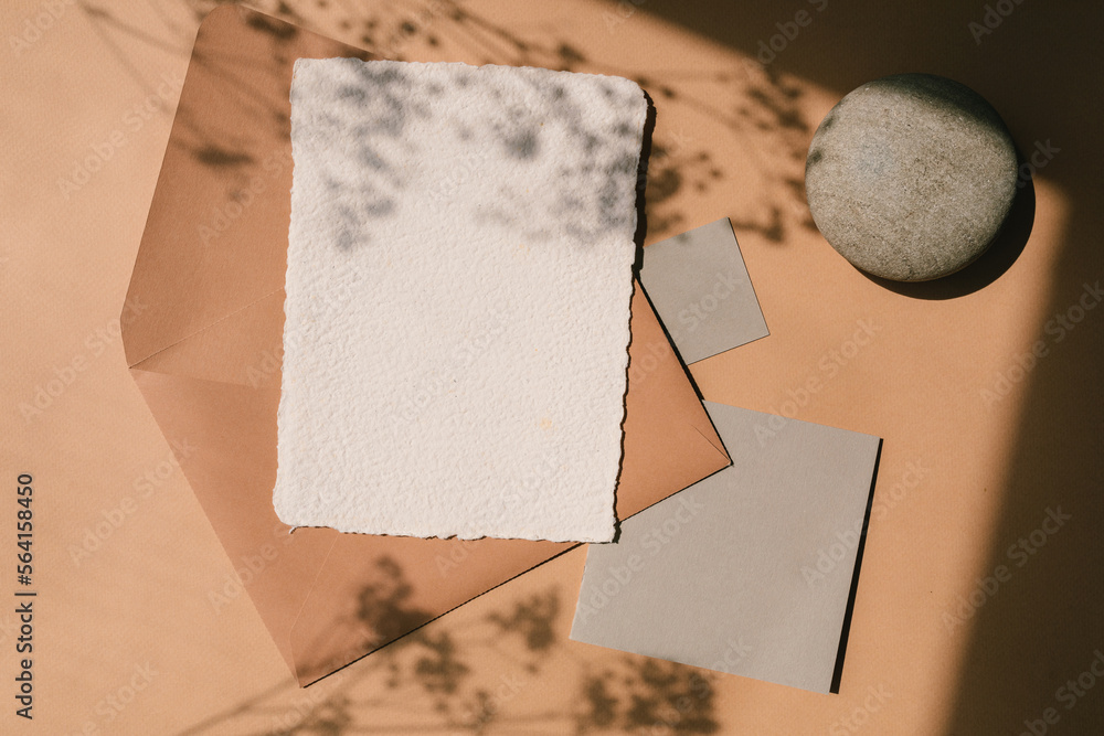 Aesthetic layout of paper cards mockups. Branding, portfolio, graphic ...