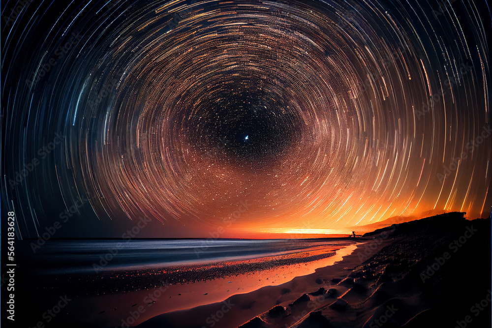 Astrophotography, Long exposure, sky, stars Stock Illustration | Adobe Stock