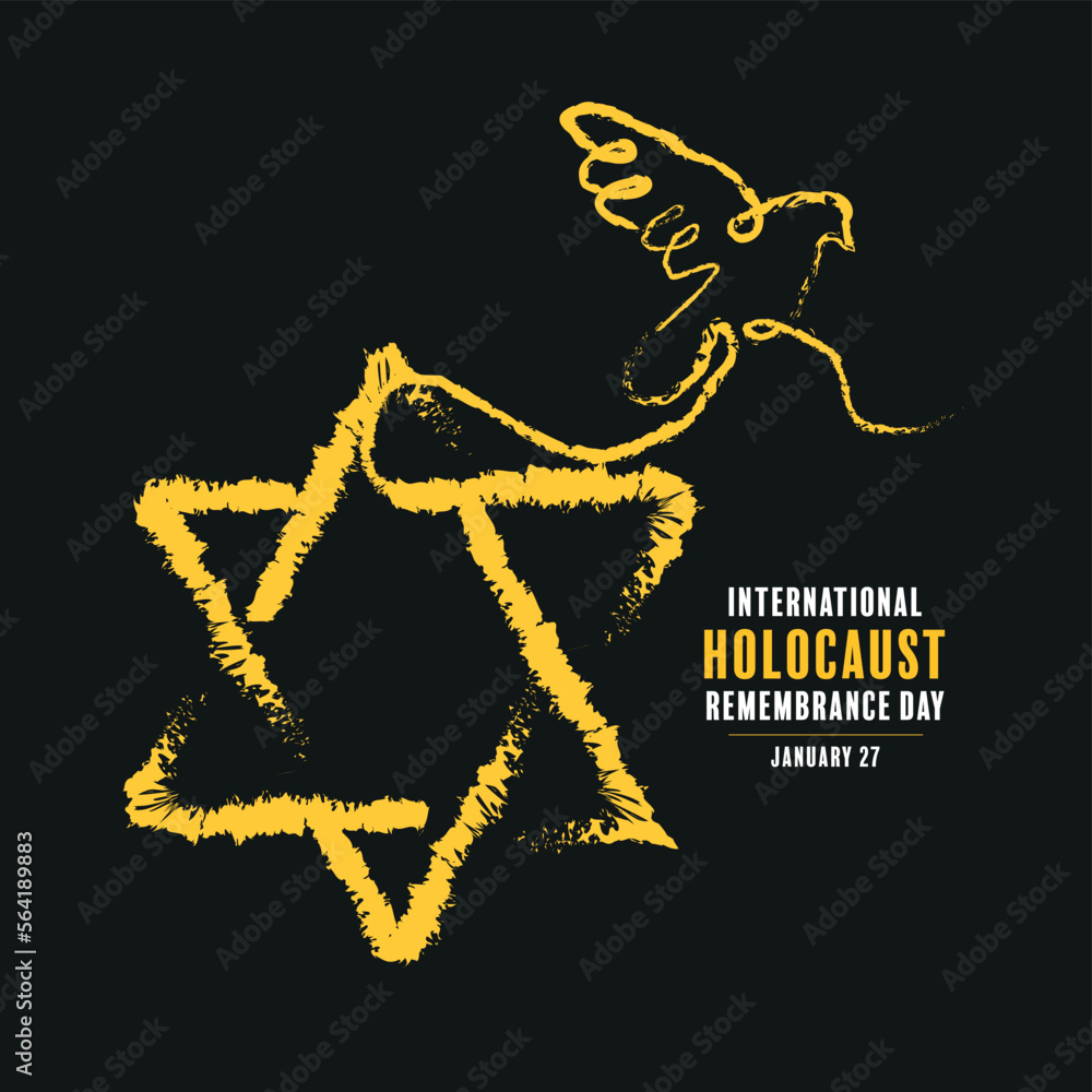 International Holocaust Remembrance Day. January 27. Hand drawn, vector ...