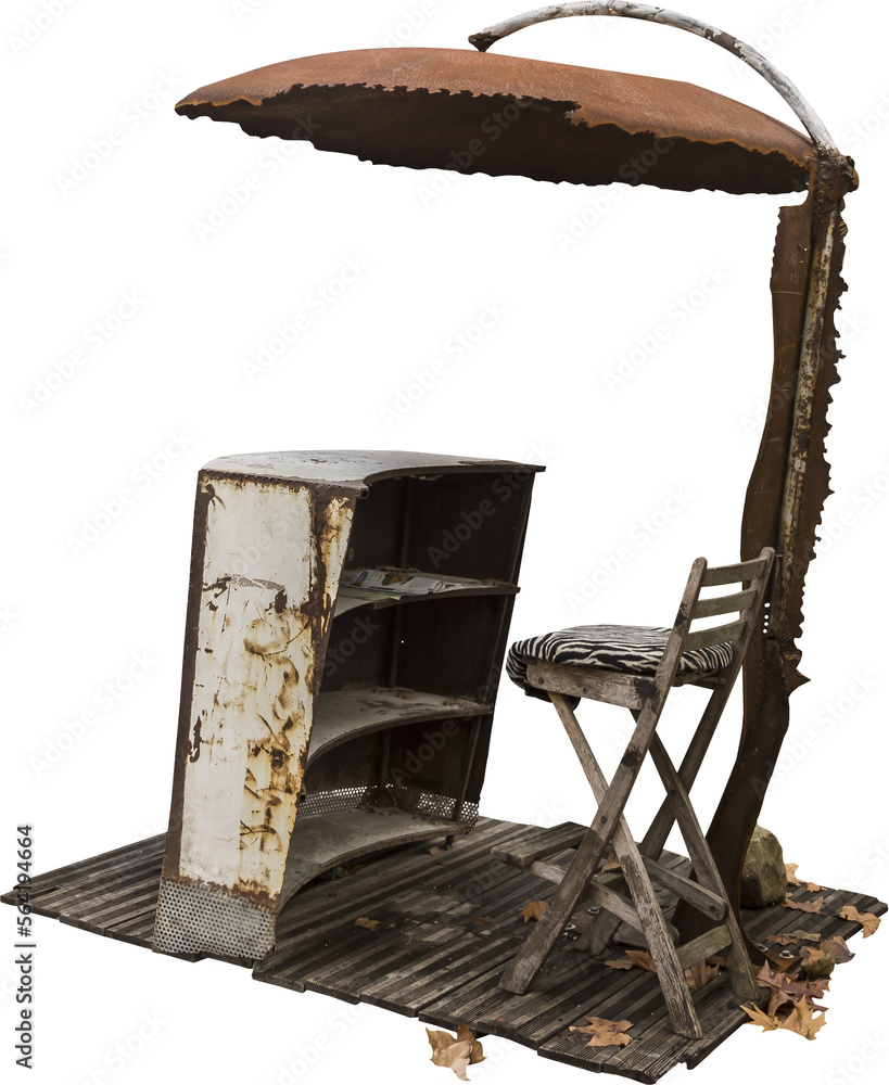 Isolated PNG cutout of an abandoned rusty placec on a transparent ...