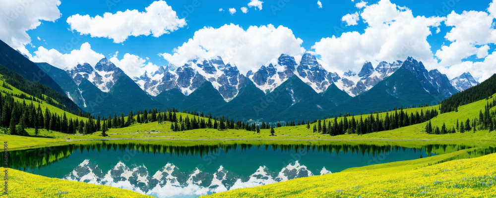landscape with mountains Stock Photo | Adobe Stock