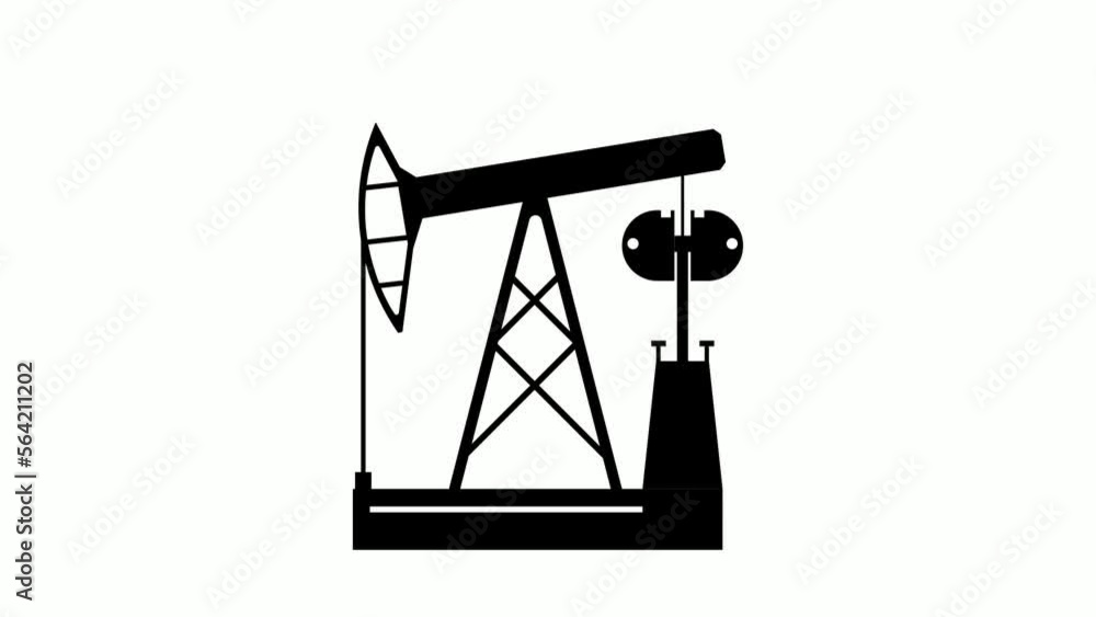 Animated industrial oil rig pump oil. Mining, environmental damage to ...
