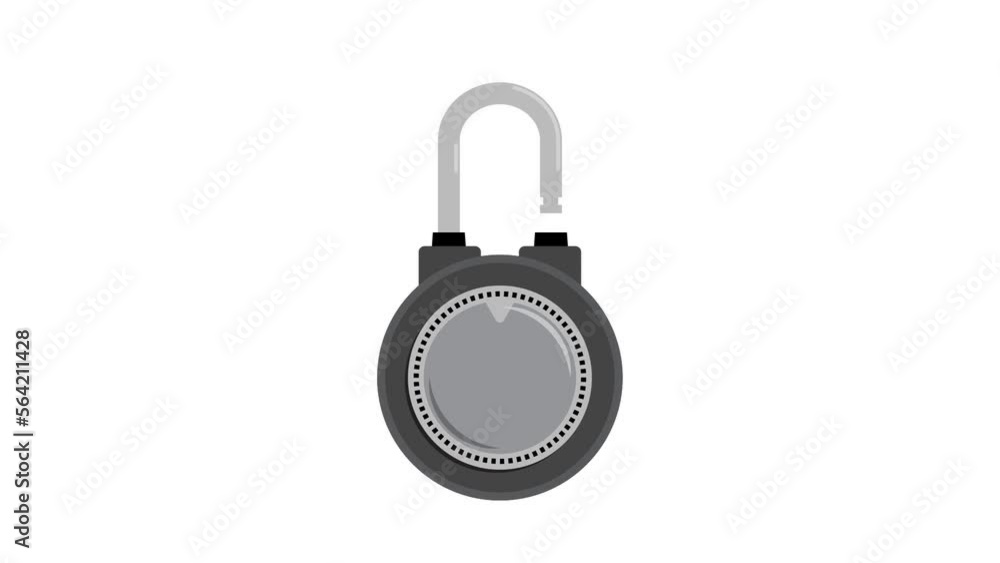 Animated padlock lock with mechanical password entry device opens and ...