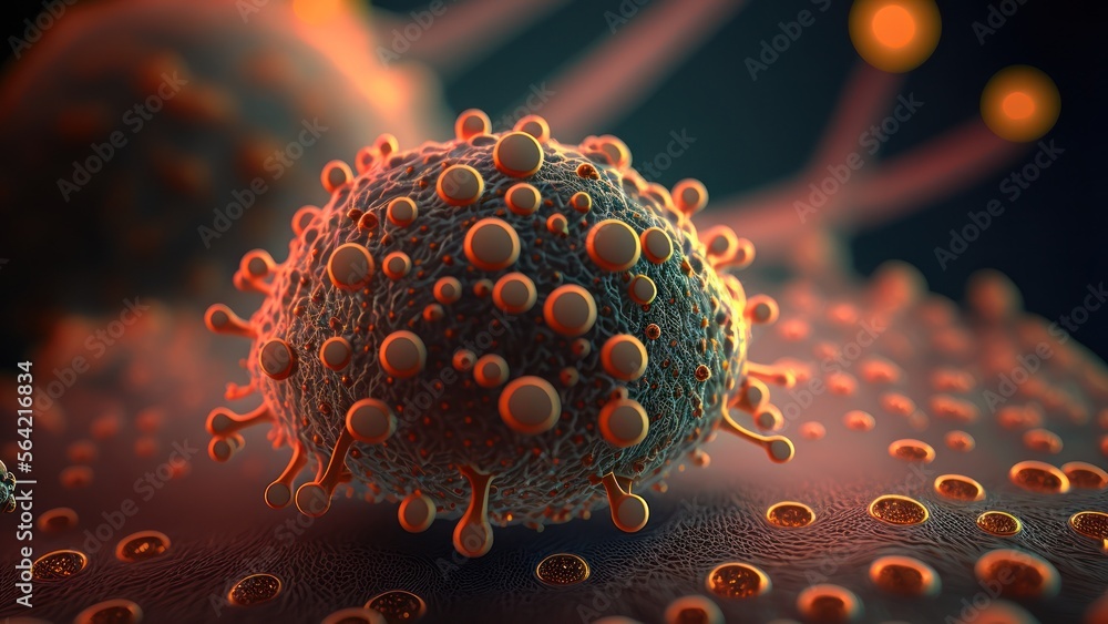 Virus abstract microbe. Computer virus, bacterium allergy, medical ...