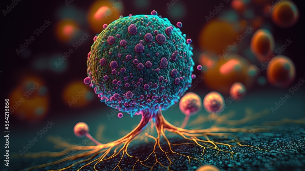 Virus abstract microbe. Computer virus, bacterium allergy, medical ...