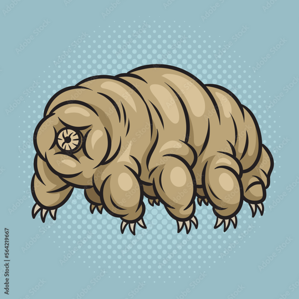 Tardigrade water bear moss piglet micro animal pinup pop art retro ...