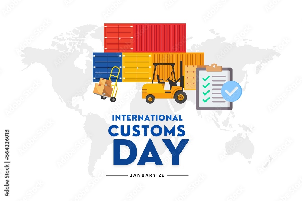 International Customs Day celebrated on January 26. Cargo container ...