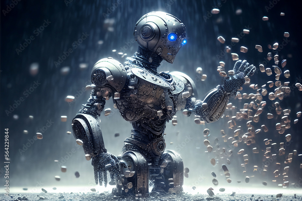 Artificial Intelligence A Futuristic Robot With A Neural Network Robot Cyborg That Uses Ai 1339