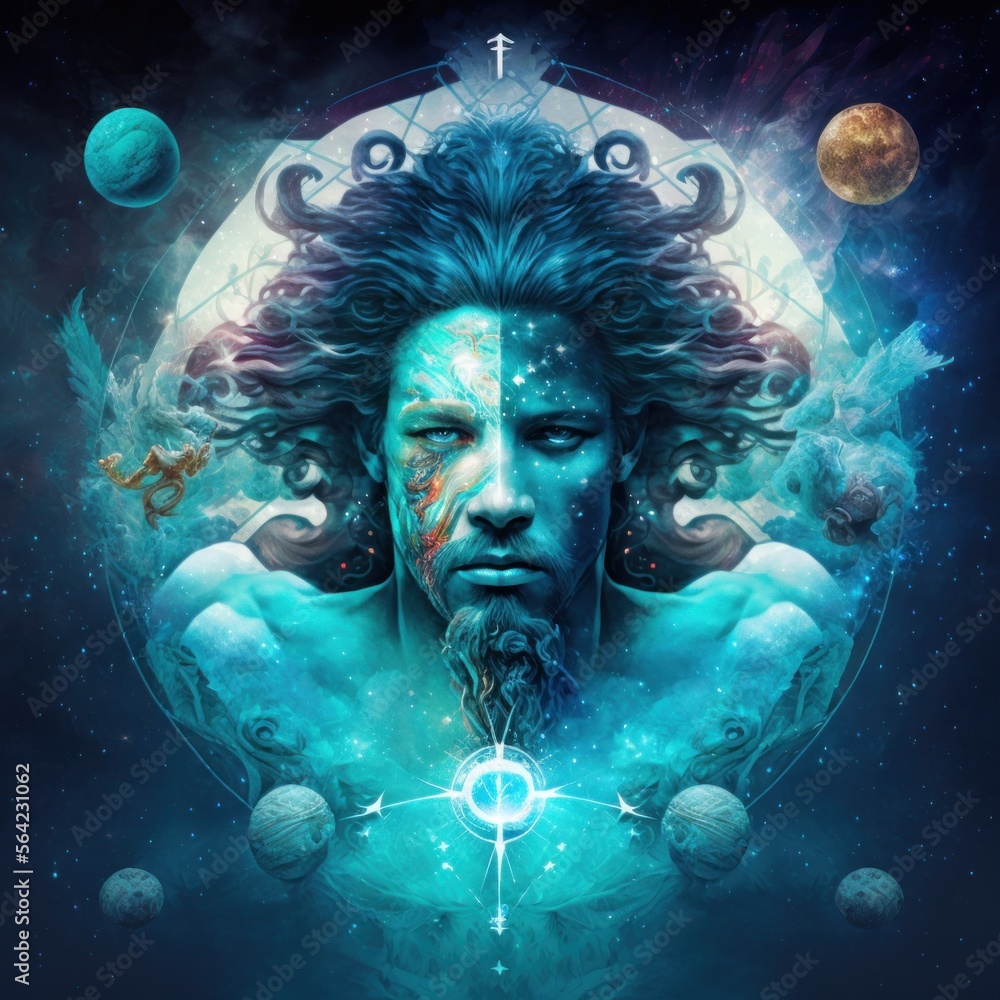 Aquarius magical zodiac sign, astrology, Generative AI Stock ...