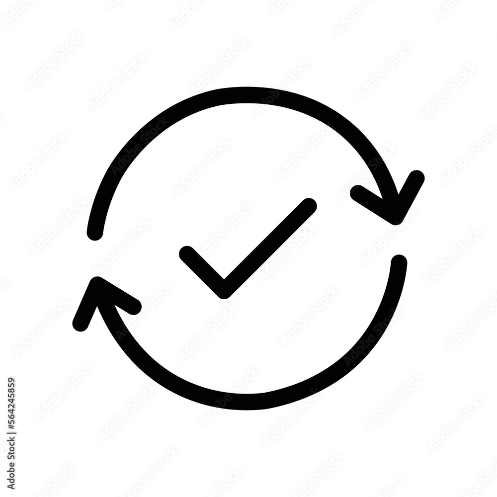 Complete, sync icon vector image. Can also be used for arrows and signs ...