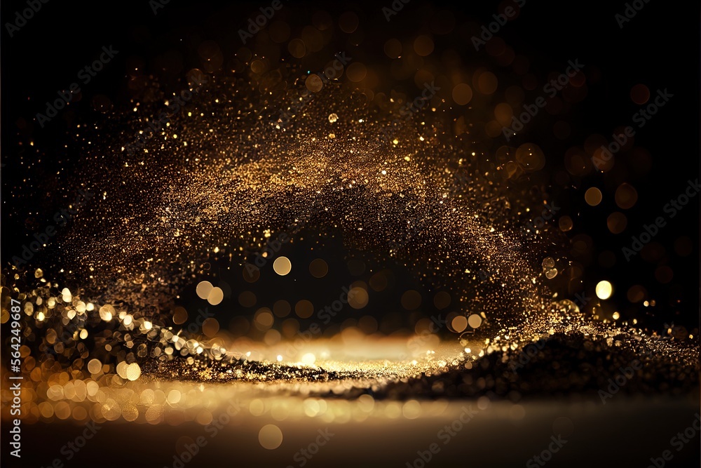 Gold dust particles falling. Abstract background. Stock Illustration | Adobe Stock
