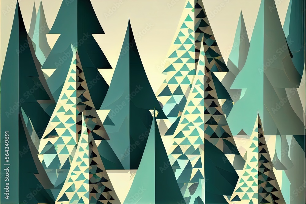 Evergreen pine tree repeating background illustration Stock ...