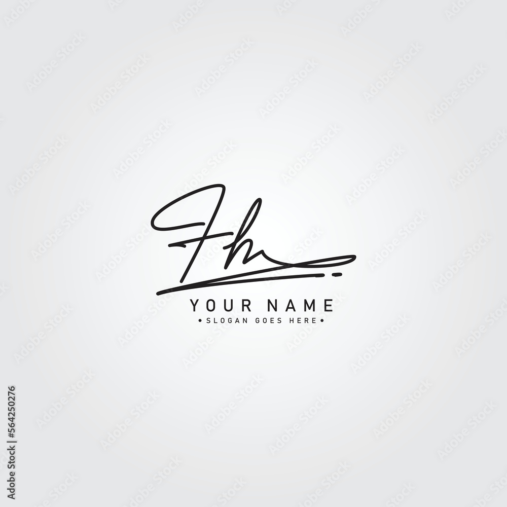 FH Handwritten Signature logo - Vector Logo Template for Beauty ...
