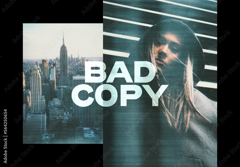 Bad Copy Poster Effect Mockup Stock Template | Adobe Stock