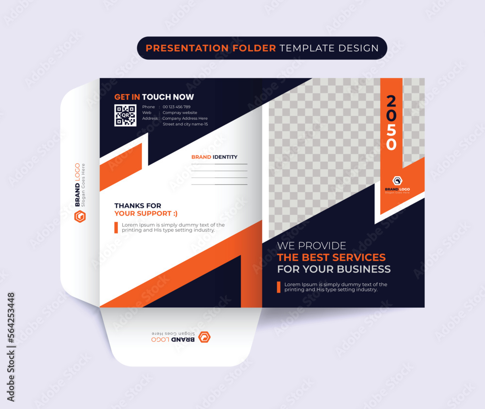 Corporate business company presentation folder brochure cover template ...
