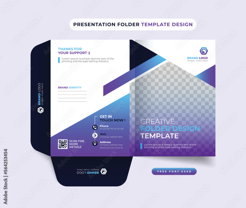 Corporate business company presentation folder brochure cover template ...