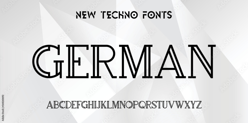 GERMAN Modern Bold Font. Regular Italic Number Typography urban style ...
