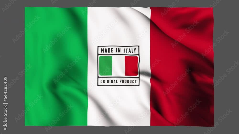 Flag of Italy with the made in italy logo isolated by the alpha channel ...