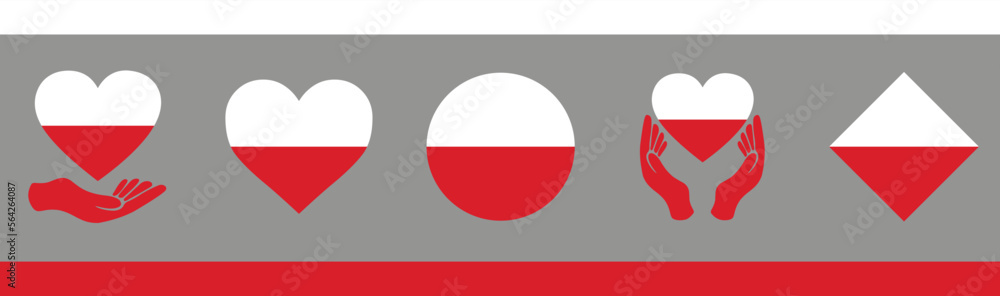 Poland flag. Polish icon. Official flag of poland. White-red round ...