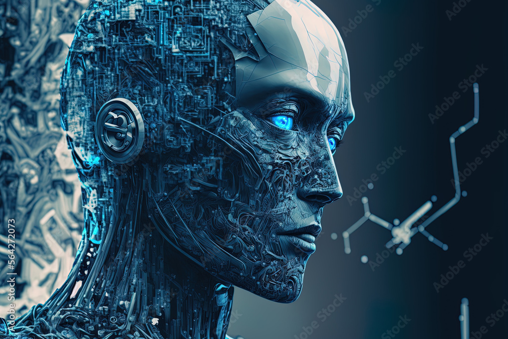 Android, robot, cyborg, illustration representing the concept of how ...