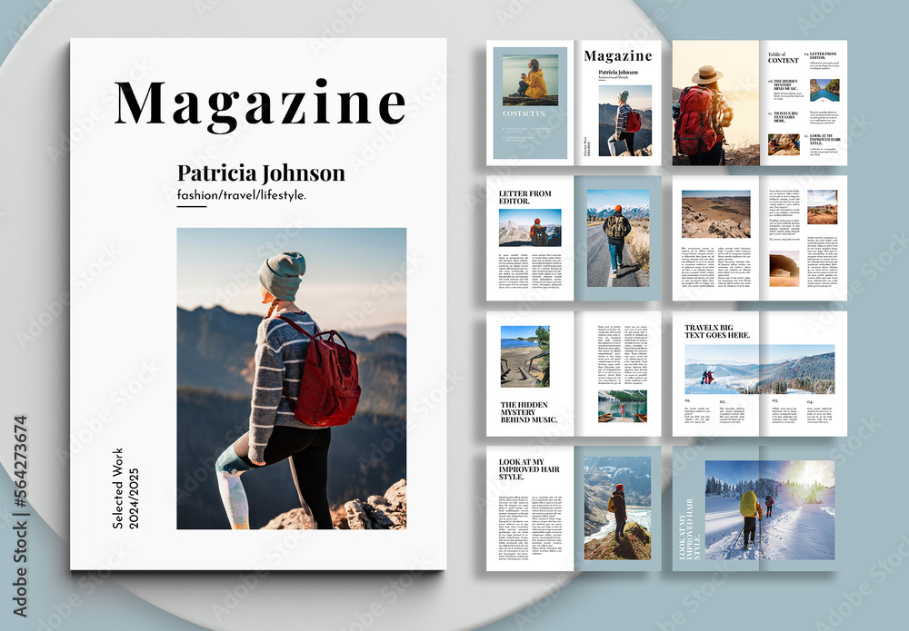 Tour Magazine Layout Stock Template | Adobe Stock