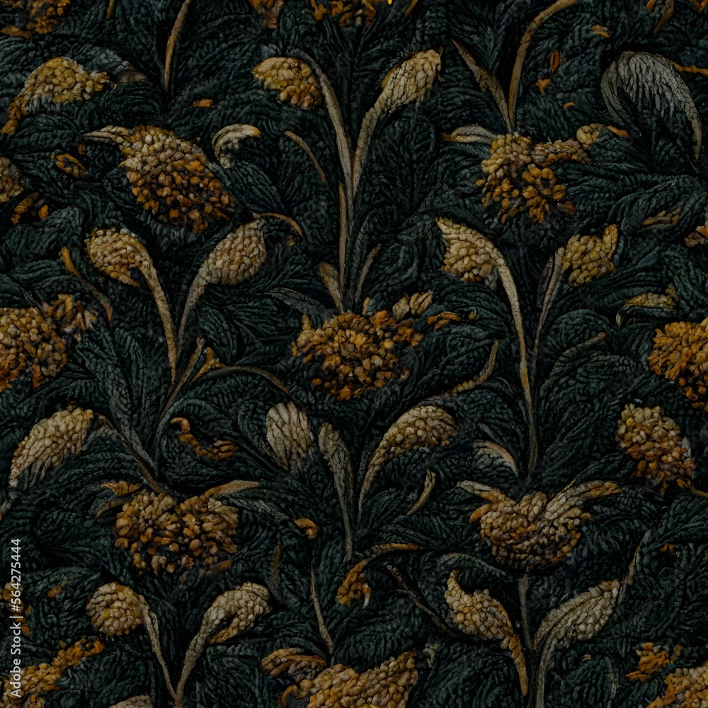 william morris style pattern Detailed 8k realistic Stock Illustration ...