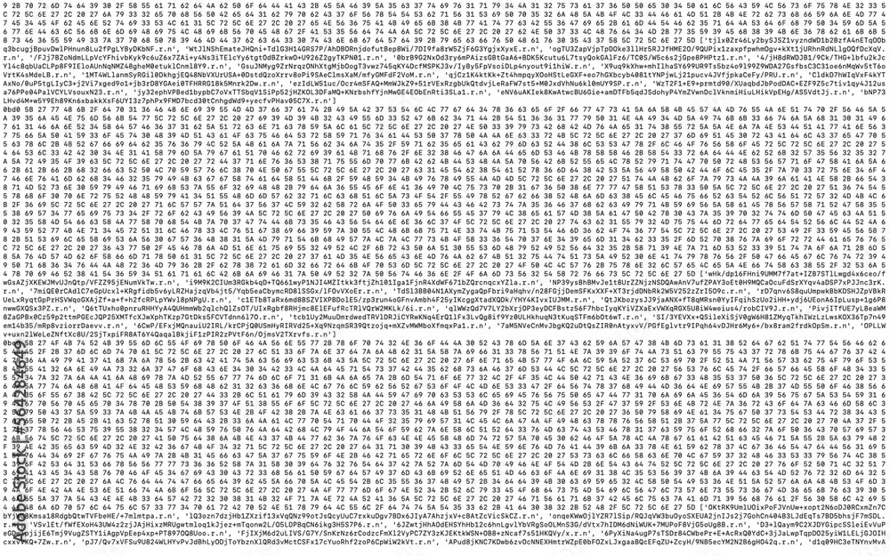 black and white background of computer dump file of a mail, display of ...