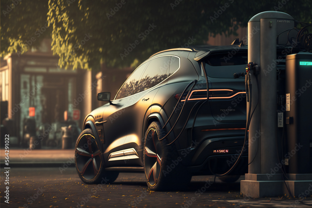 electric car, smart future vehicle technology energy battery power ...