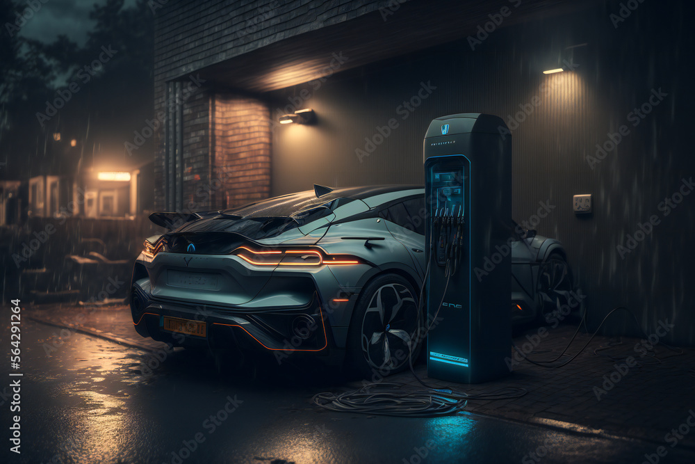 electric car, smart future vehicle technology energy battery power ...