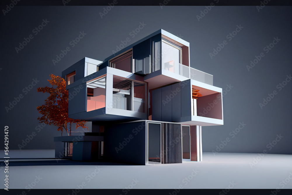 Modern Minimalist House Design: A 3D Rendering of a Contemporary ...