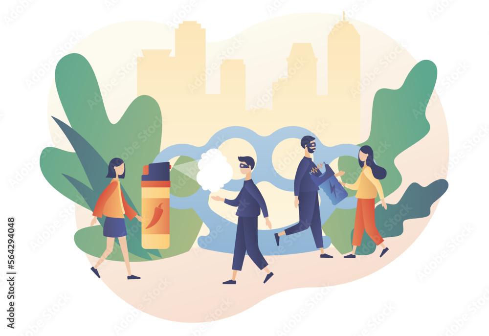 Self defense. Tiny people arming against bandits and hooligans ...