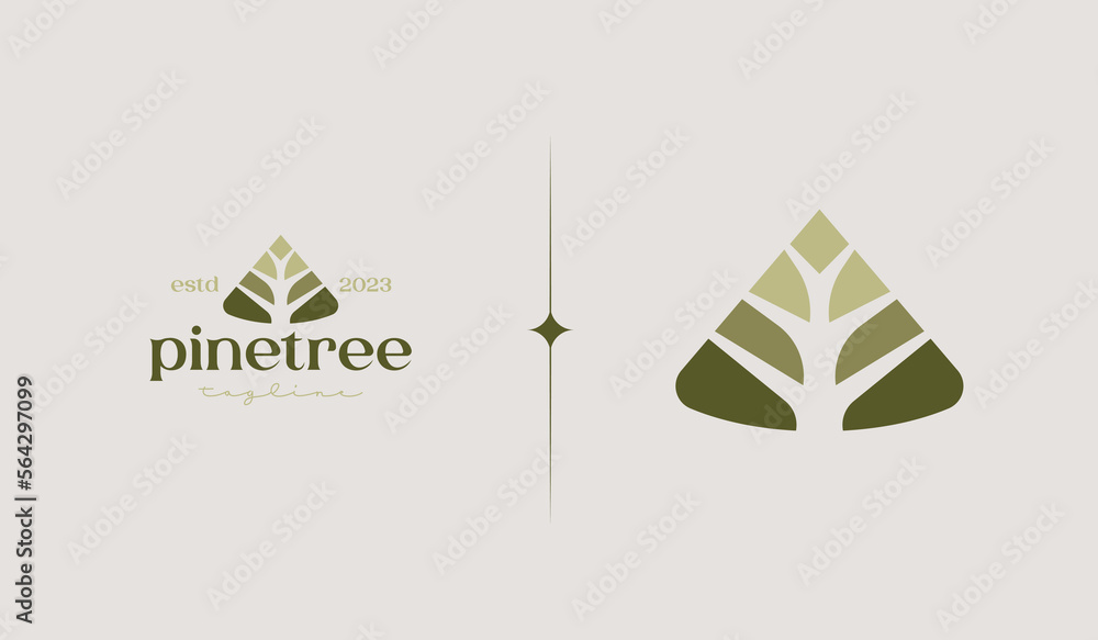 Pine Tree Logo Template. Universal creative premium symbol. Vector ...