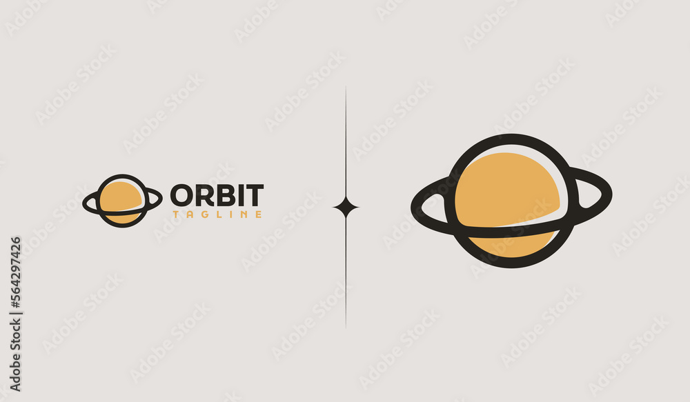 Orbit Monoline Logo Template. Universal creative premium symbol. Vector ...