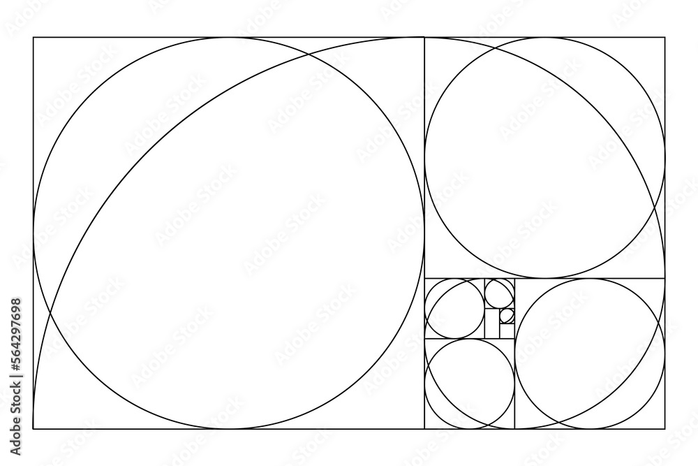 Golden ratio geometric concept set. Divine proportion collection ...